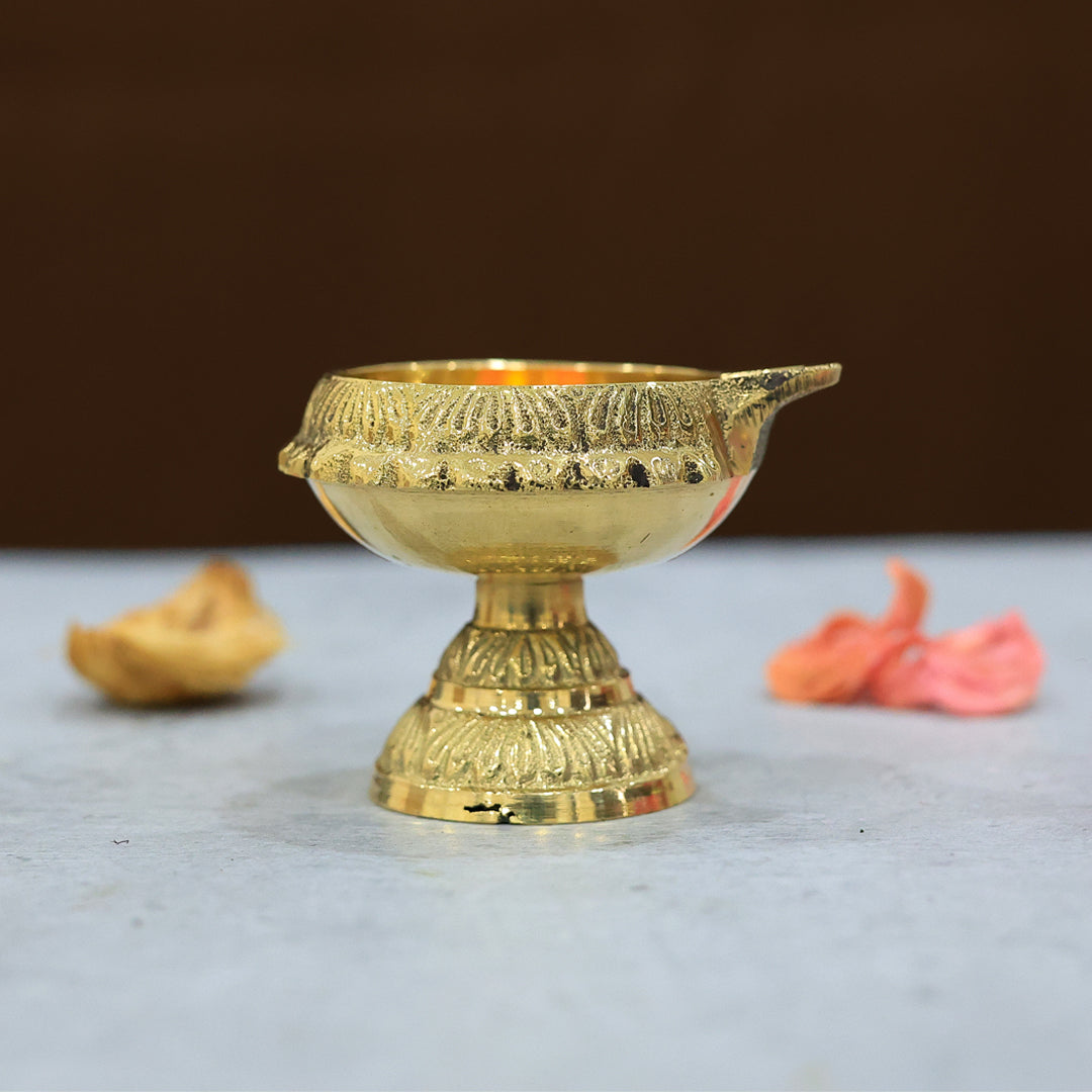 2.25" Wide Brass Kubera Deepam with Stand – Sripuram Store