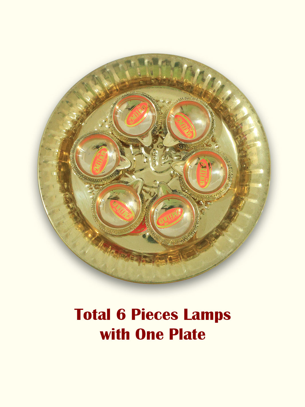2" Wide Brass Kubera Deepam with plate (Pack Of 6) – Sripuram Store