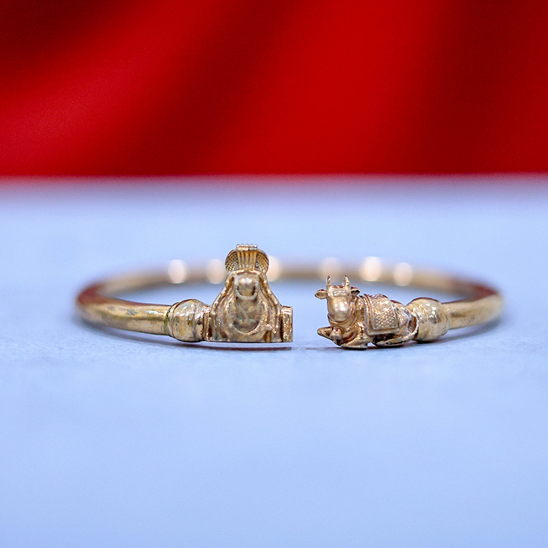 Copper Kaappu Bracelet – Shiva & Nandhi Sacred Design – Sripuram Store